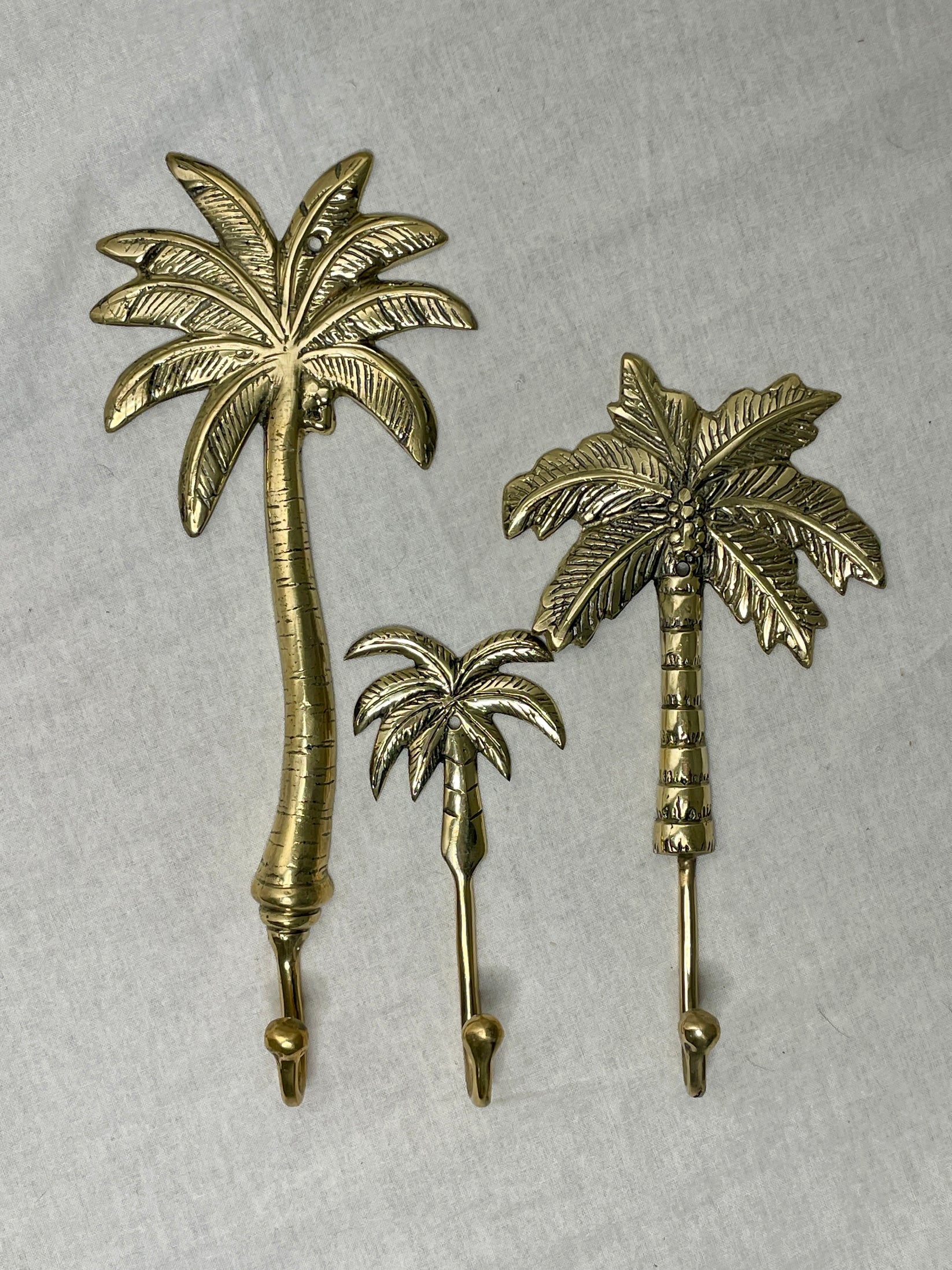 Golden Palm Wall Hooks | Brass Décor | Brass Hooks | Entryway Hooks ...