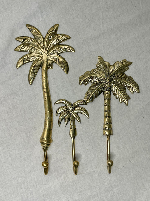 Golden Palm Wall Hooks | Brass Décor | Brass Hooks | Entryway Hooks ...